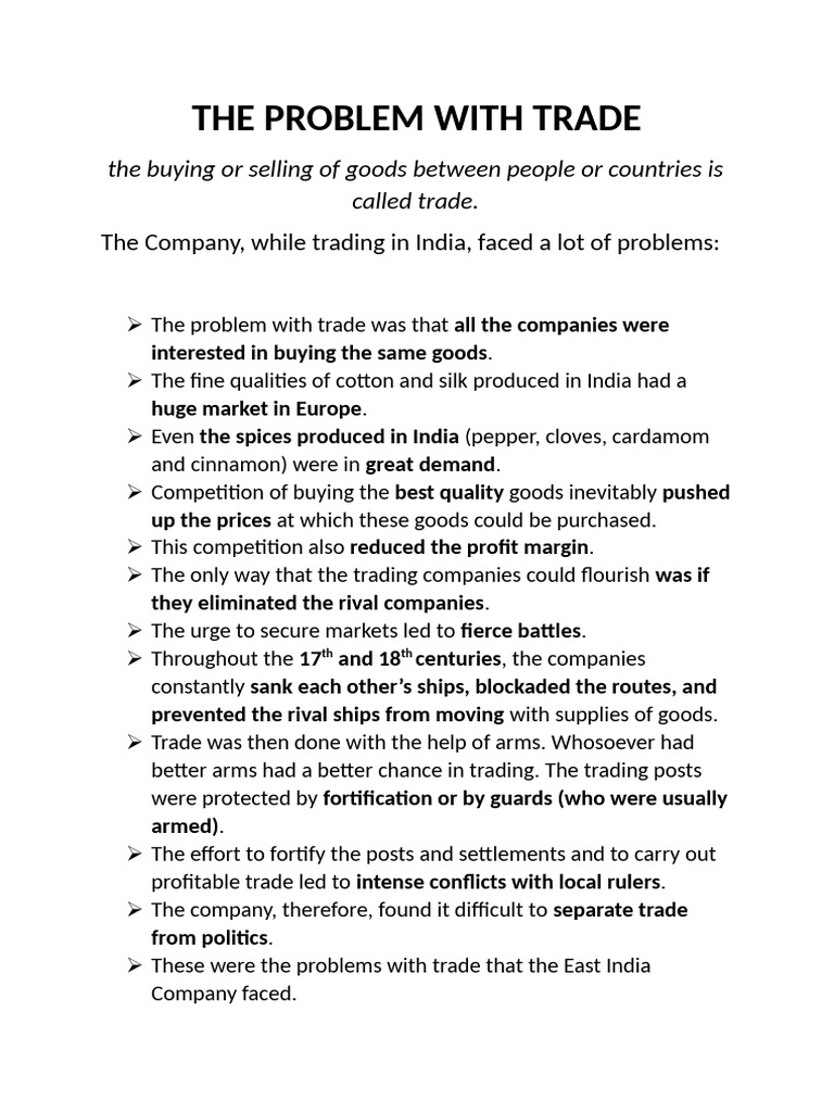 THE PROBLEM WITH TRADE | PDF