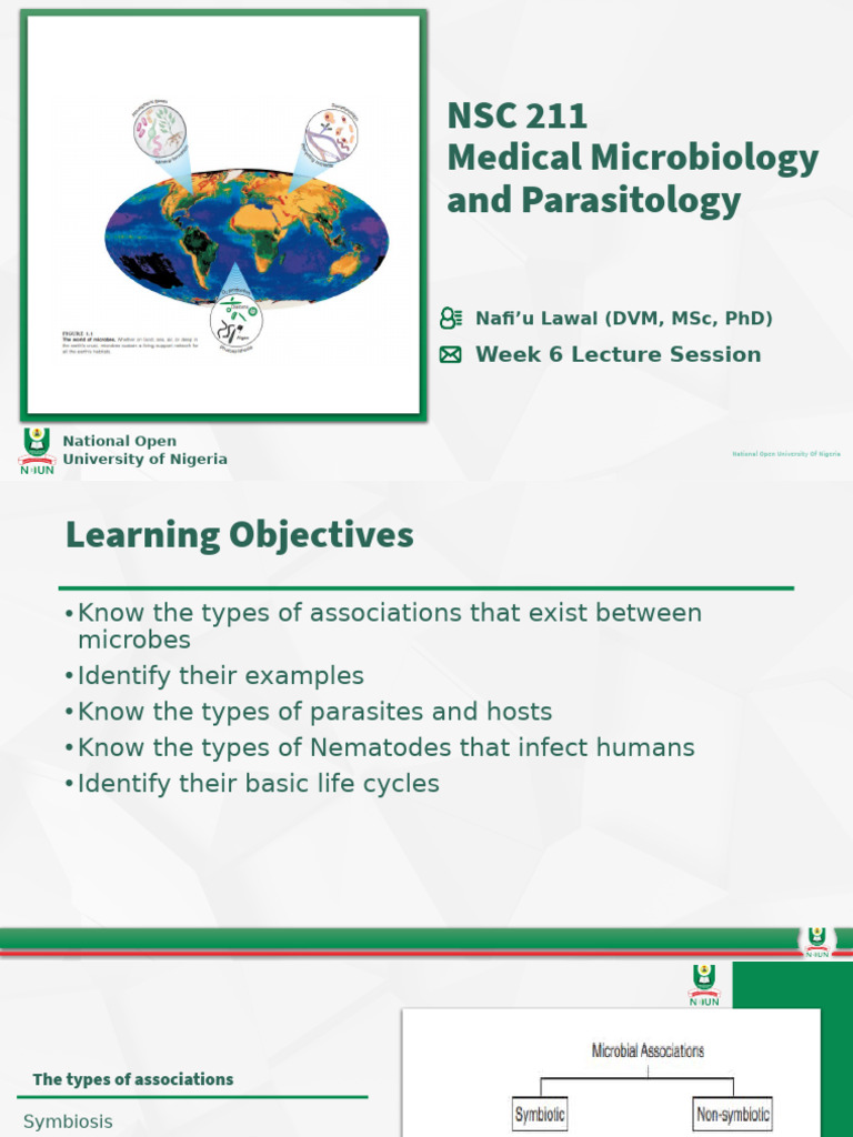 NSC211 Week 6 Lecture | PDF | Parasitism | Parasitology