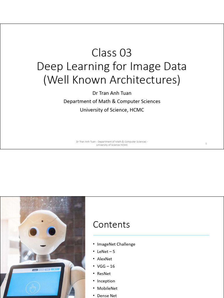 03-DL-Deep Learning For Image Data (Well Known Architectures) | PDF | Deep Learning | Applied ...