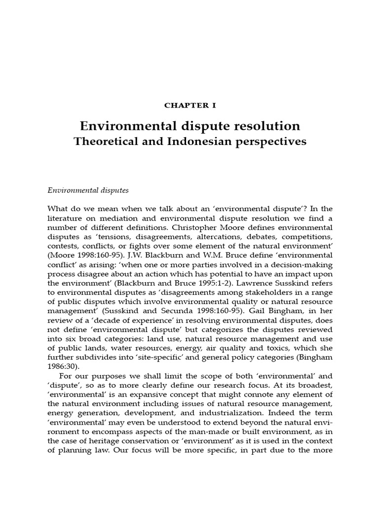 Indonesian Environmental Dispute Resolution | PDF | Natural Resource ...