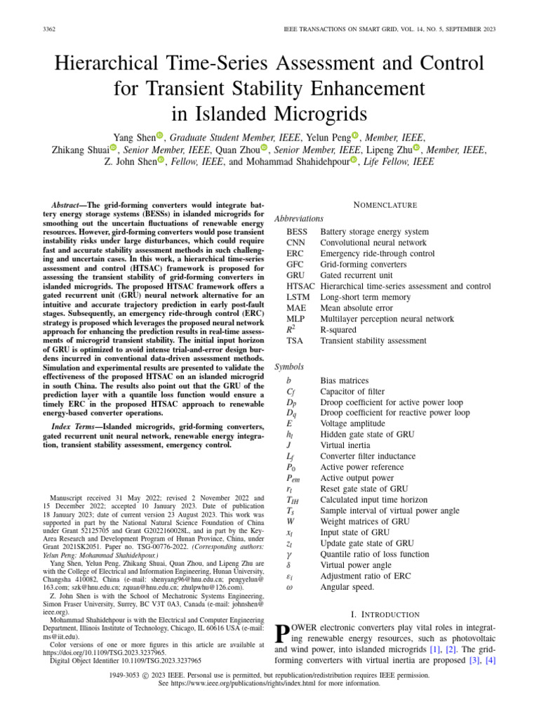 Transient Stability in Islanded Microgrids | PDF | Artificial Neural ...