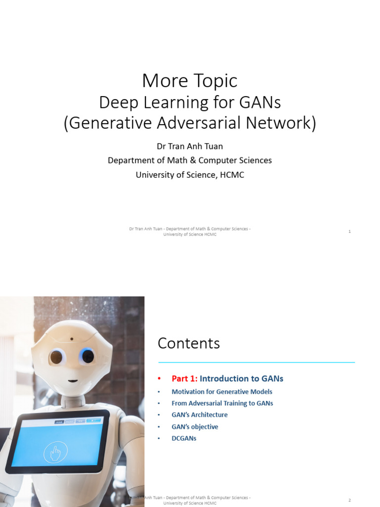 12-DL-Deep Learning for GANS | PDF | Artificial Intelligence | Intelligence (AI) & Semantics