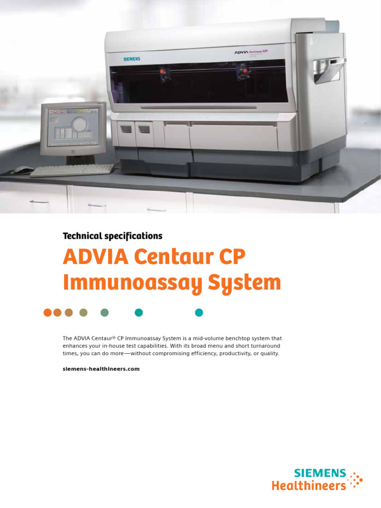 30 21 DX 951 76 - ADVIA Centaur CP - SpecSheet - FINAL V5 | PDF | Assay | Immunoassay