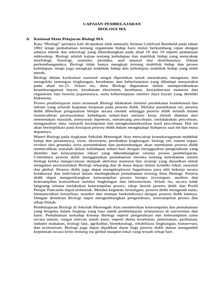 CP IPA Biologi Fase F | PDF