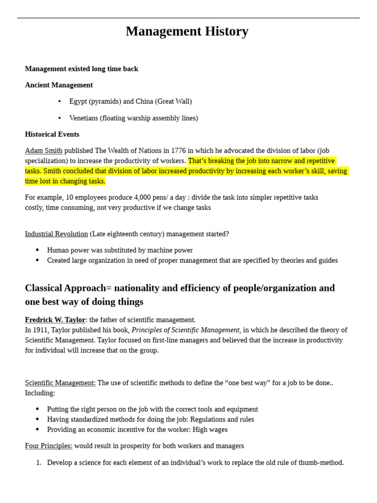 2 Management History AutoRecovered | PDF | Business | Economies