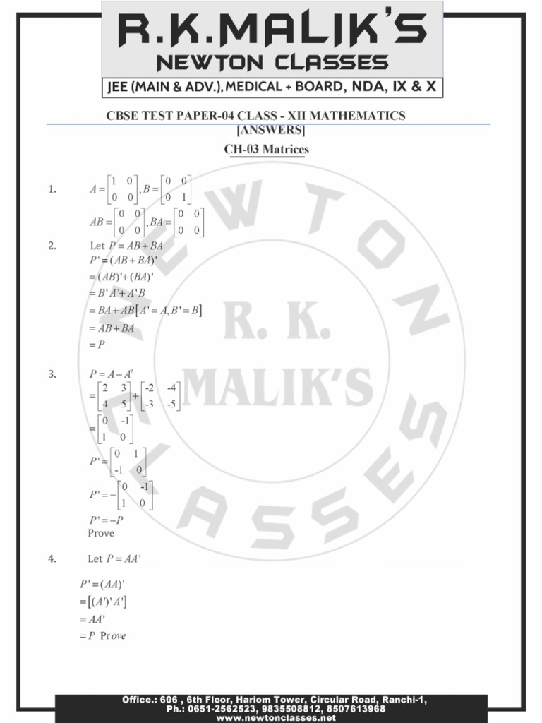 Matrices T4 S NN | PDF