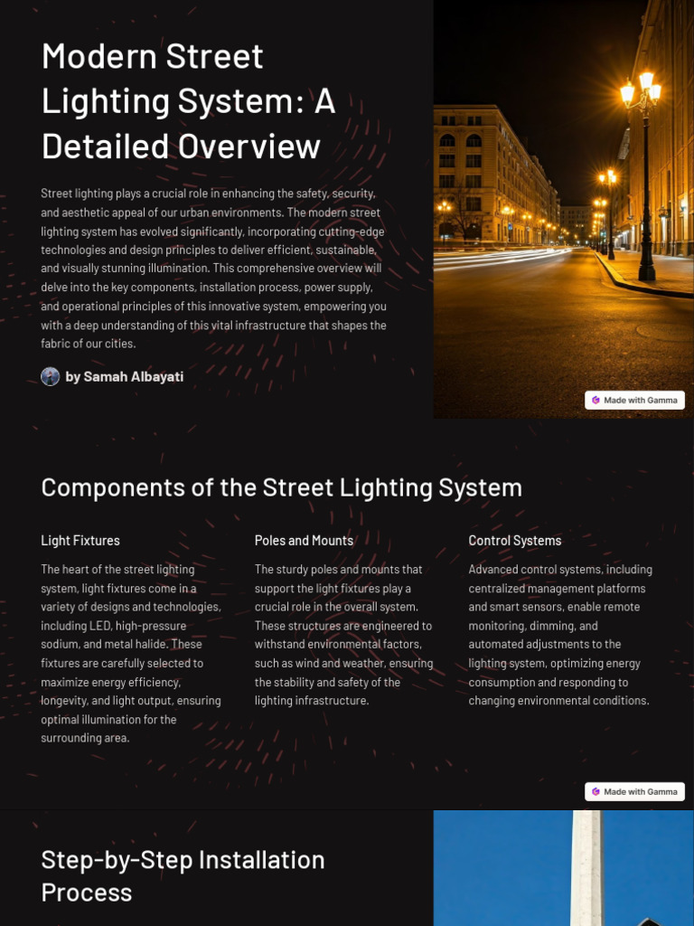 Modern Street Lighting System a Detailed Overview | PDF | Lighting | Efficient Energy Use