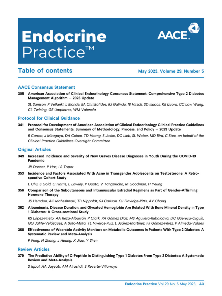 AACE Diabetes Management Guidelines 2023 | PDF | Endocrine System ...