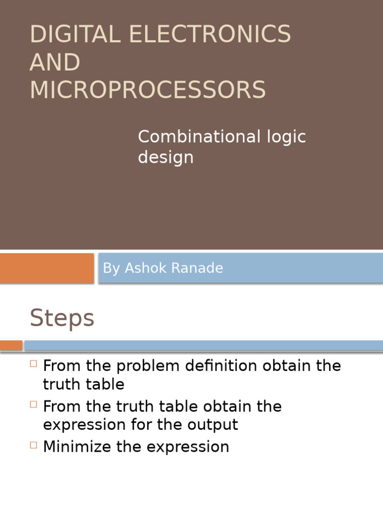 03 Combinational Logic Design | PDF | Computer Engineering | Digital Electronics