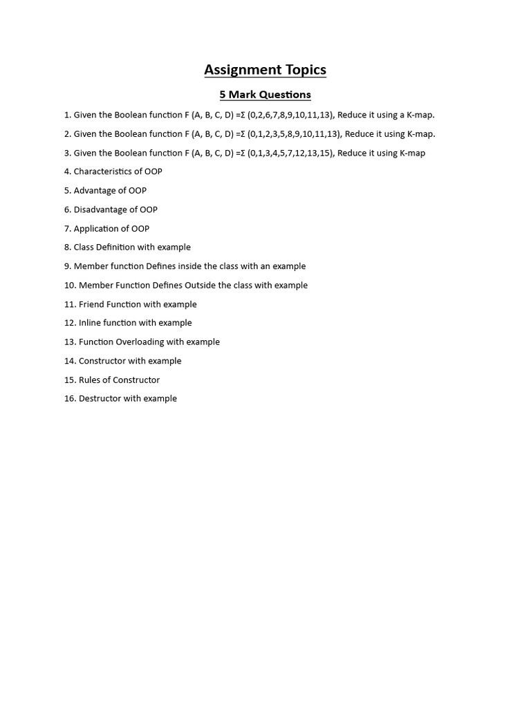Assignment Topics New 1727964687 | PDF | Method (Computer Programming ...