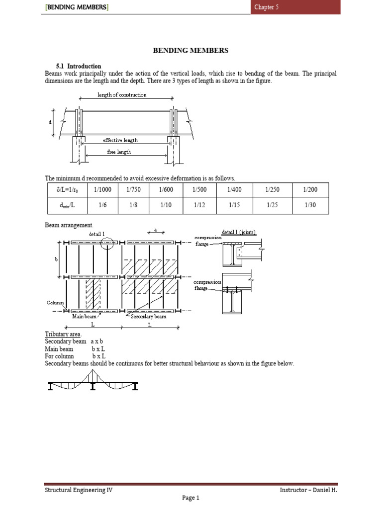 Structural Engineering IV - Chapter 5 (Bending Members) | PDF | Bending | Buckling
