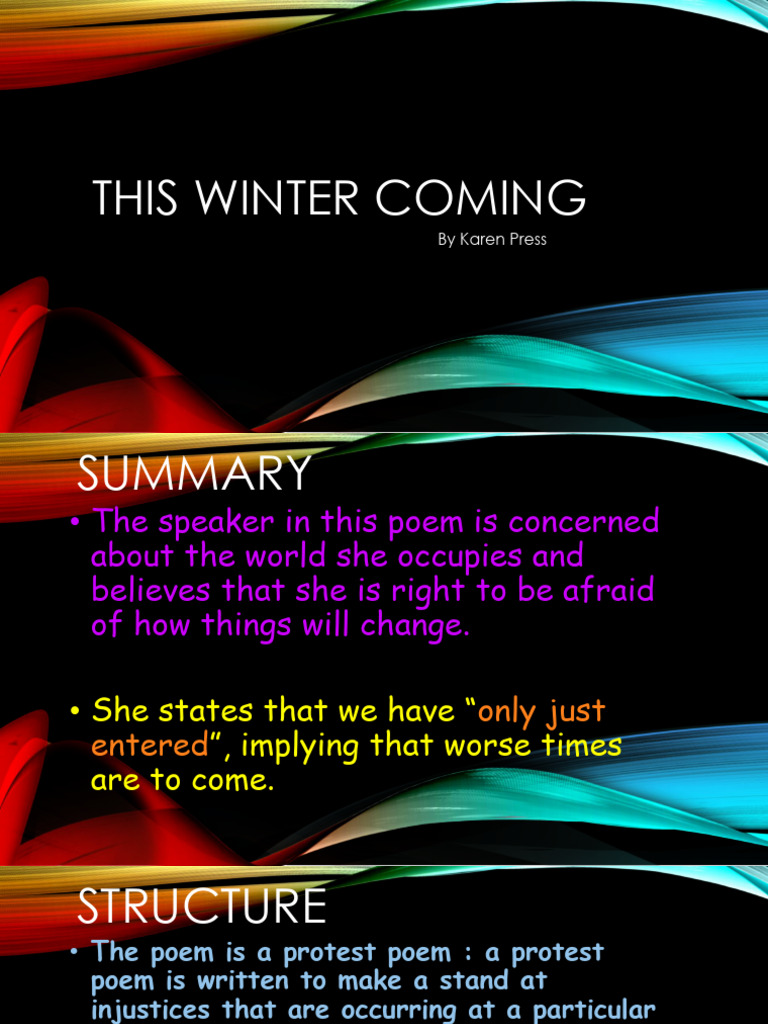 This Winter Coming Analysis 002 | PDF | Poetry