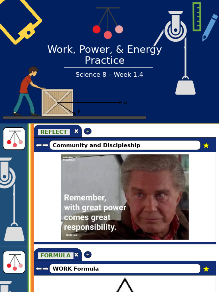 Work, Power, and Energy Practice Guide | PDF | Potential Energy | Force