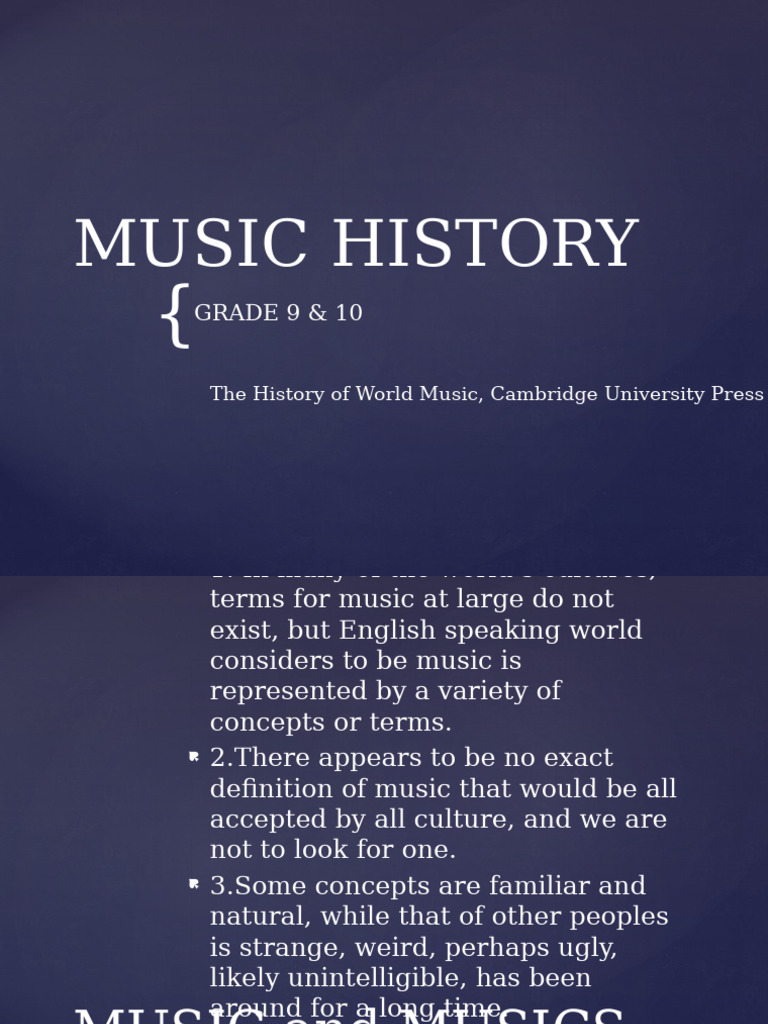 G9 & G10 Music History 101620 | PDF | Musicology | Music Theory