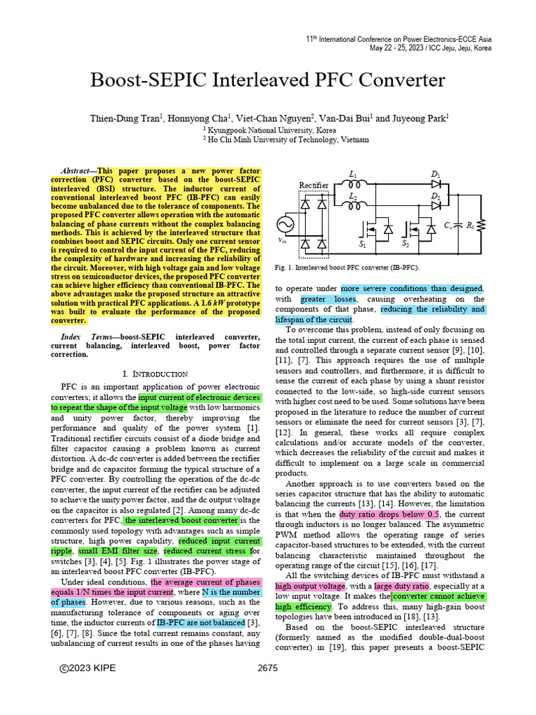 Boost-SEPIC Interleaved PFC Converter | PDF | Rectifier | Power (Physics)