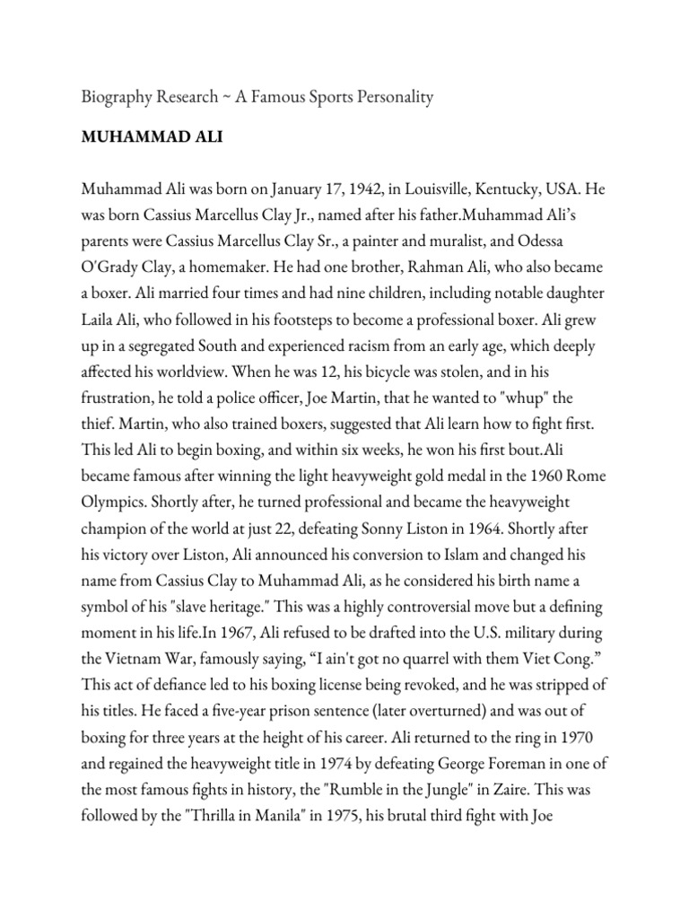 Biography | PDF | Muhammad Ali