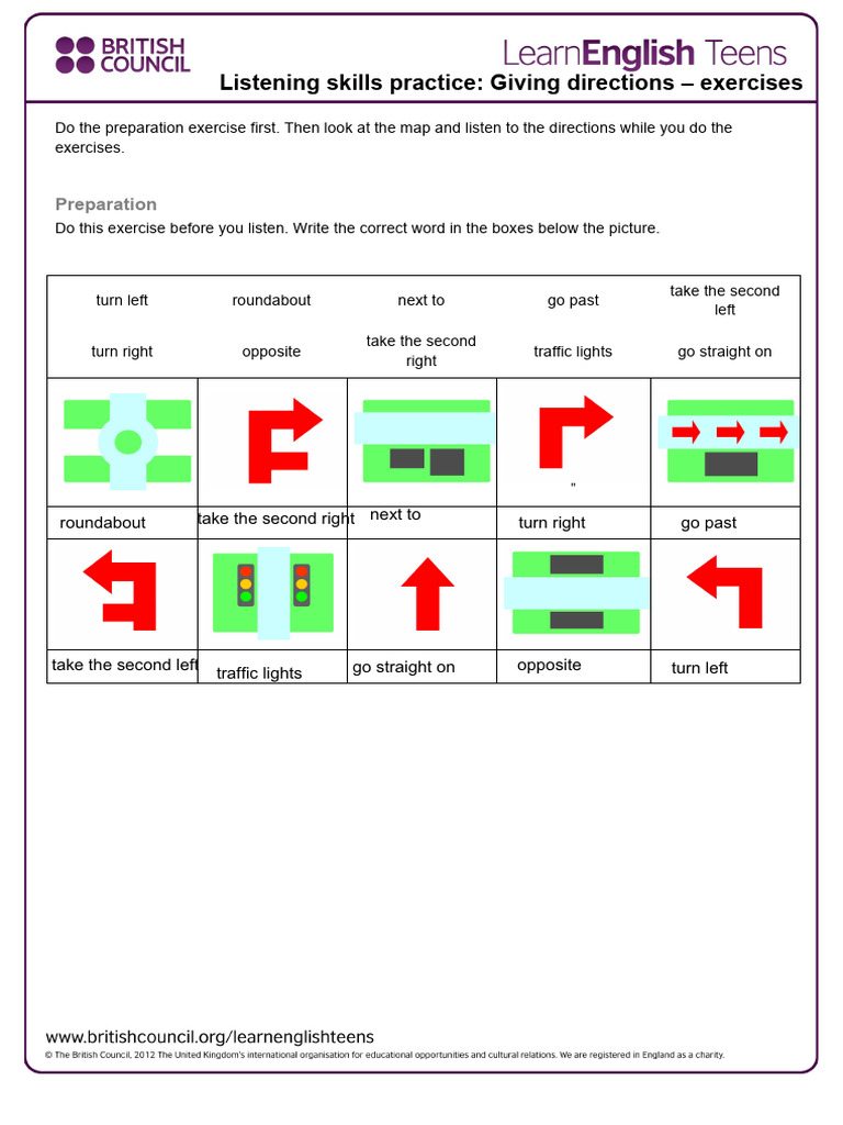 Exercises for Giving Directions | PDF