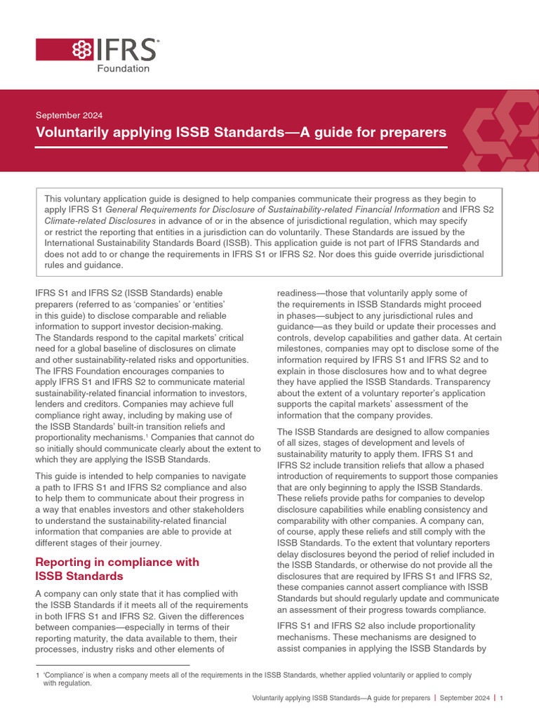 Issb Voluntary Application Preparers | PDF | International Financial Reporting Standards ...