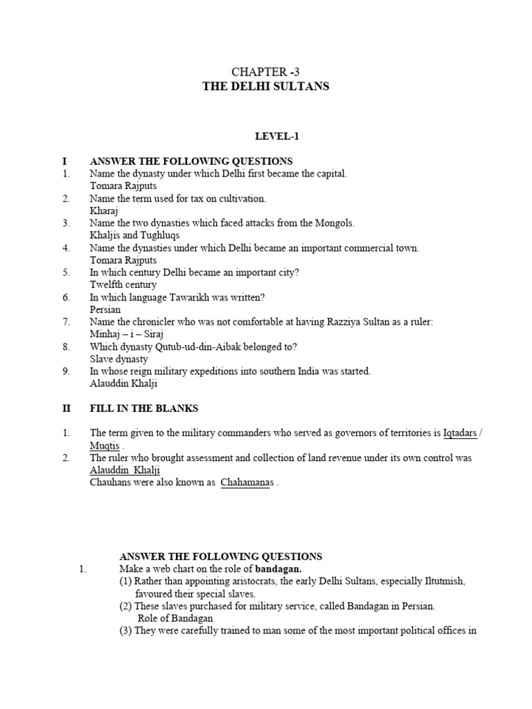 His-Ch-3 Delhi 12th To 15th Century | PDF | Law | History