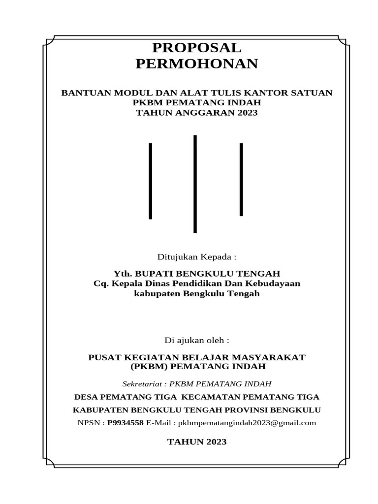 Proposal Permohonan Modul Dan Alat Tulis Kantor 2024 | PDF | Ilmu Sosial