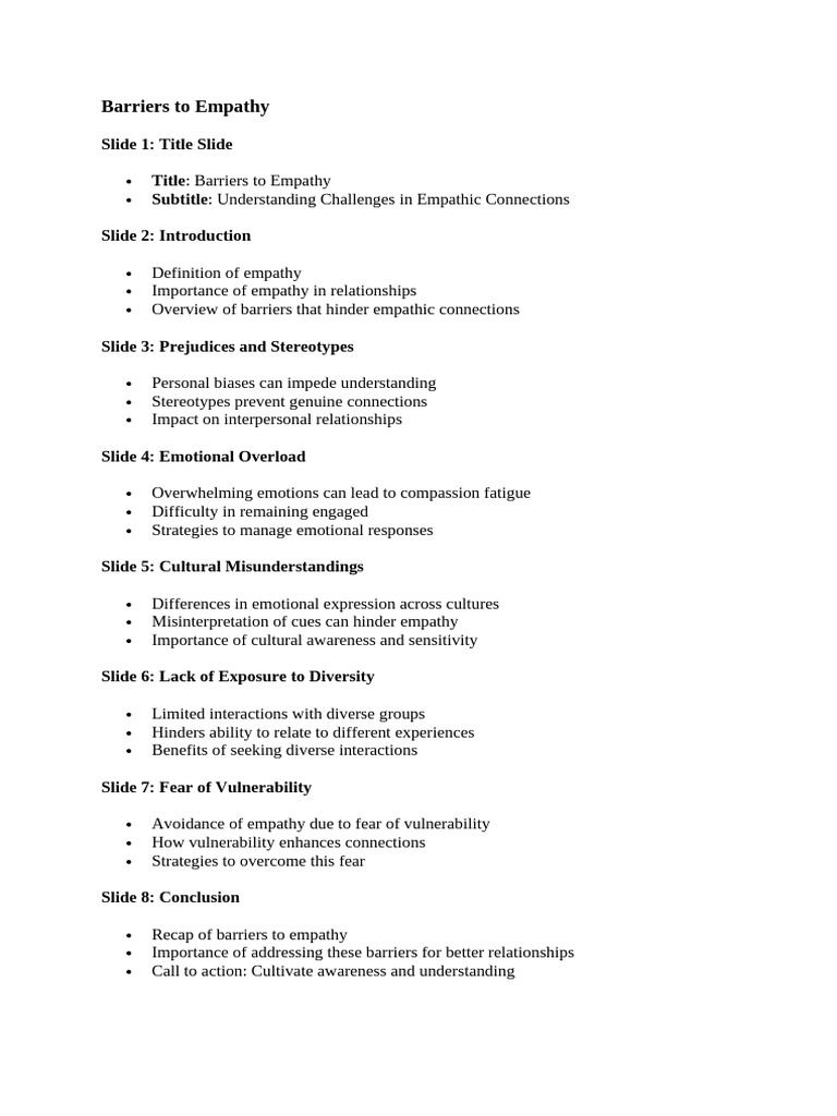 Barriers To Empathy | PDF | Career & Growth | Self-Improvement