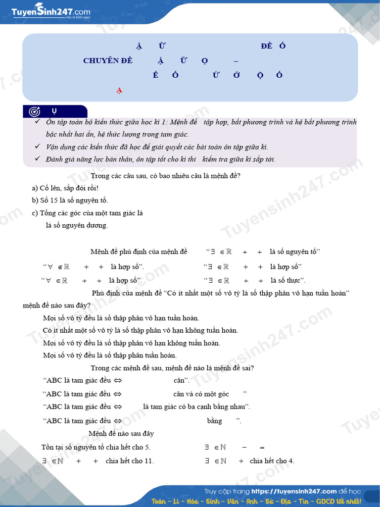 De-Thi-Btvn-On-Tap-Giua-Hk1-Mon-Toan-10-De-So-1-1690872035 | PDF