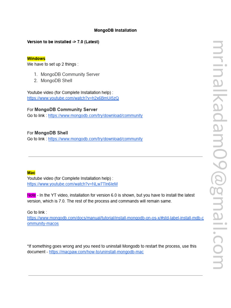 MongoDB Installation | PDF