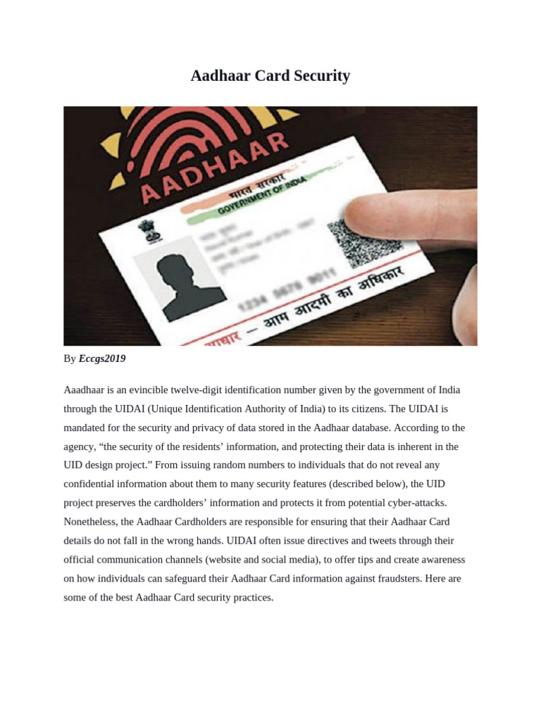 Aadhar Card Security | PDF | Computing | Cyberwarfare