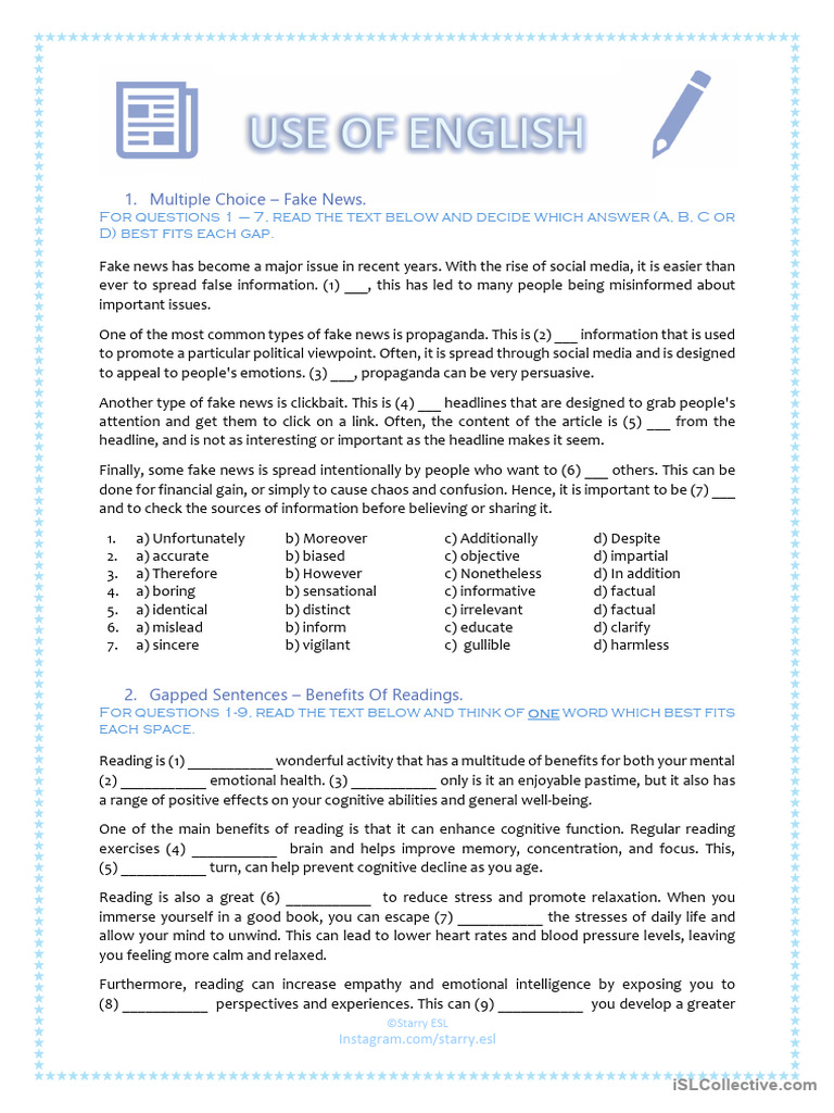 USE OF ENGLISH FCE_ CAE | PDF | Cognition | Behavioural Sciences