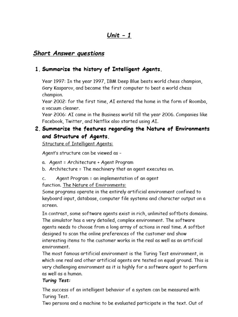 Unit-1_AI.docx | PDF | Theoretical Computer Science | Algorithms And Data Structures