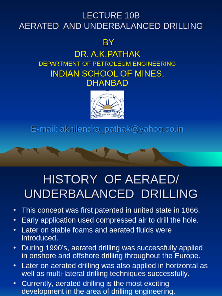 Lecture 11B Aerated Drilling | PDF | Oil Well | Gases
