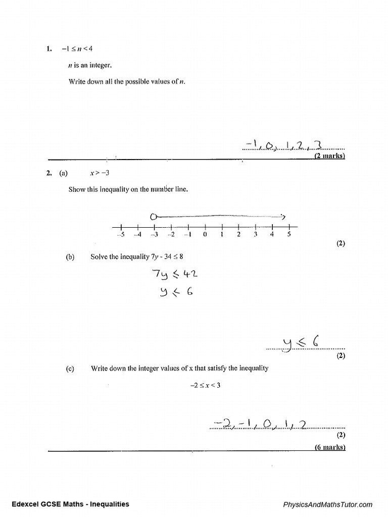 Edexcel GCSE Maths: Inequalities Guide | PDF | Science & Mathematics