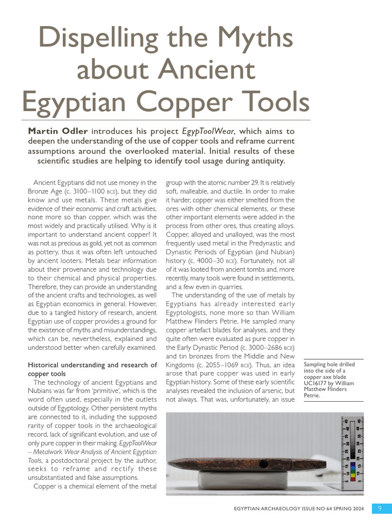 Understanding Ancient Egyptian Copper Tools | PDF | Ancient Egypt | Bronze