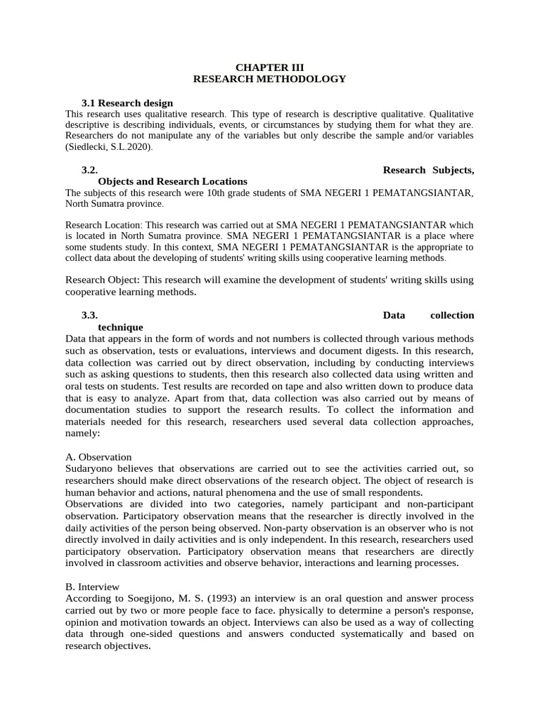 Chapter Iii Car | PDF | Qualitative Research | Methodology