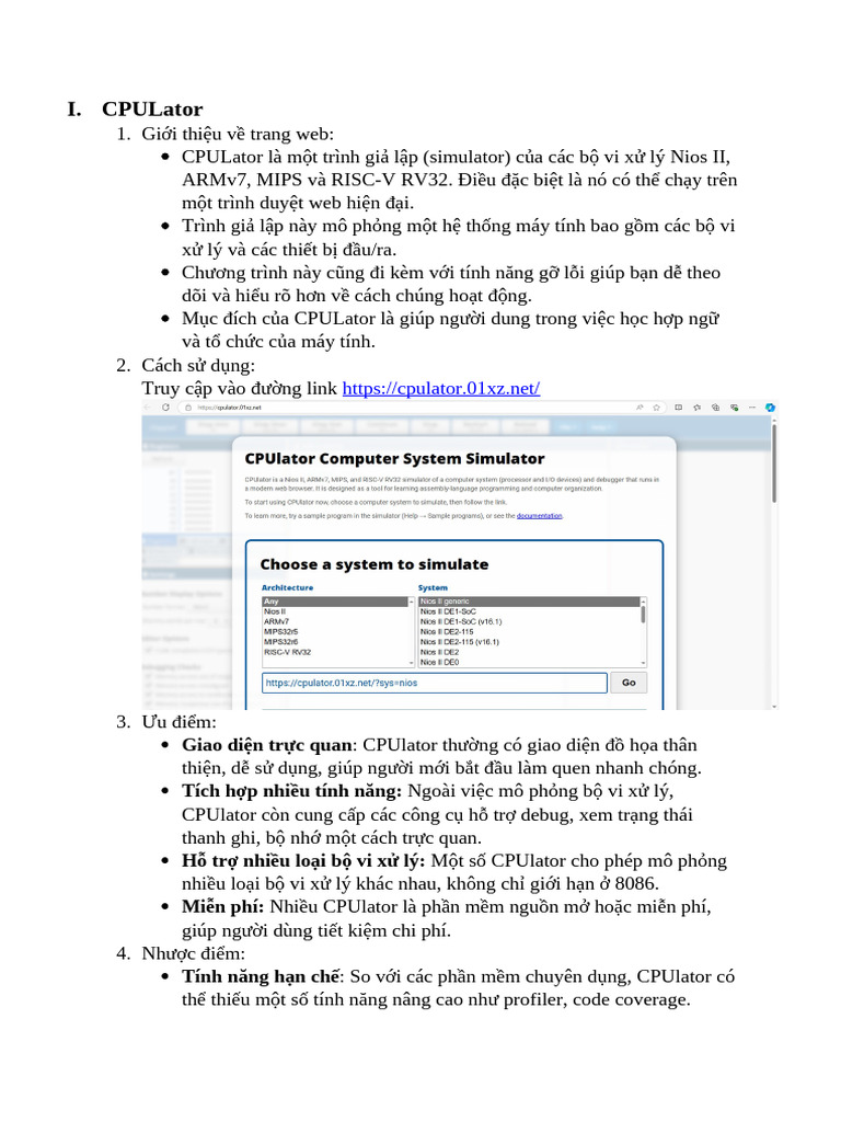 Cpulator Và Emu8086 | PDF