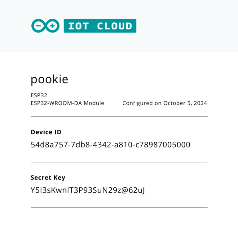 Arduino Device Secret Key | PDF