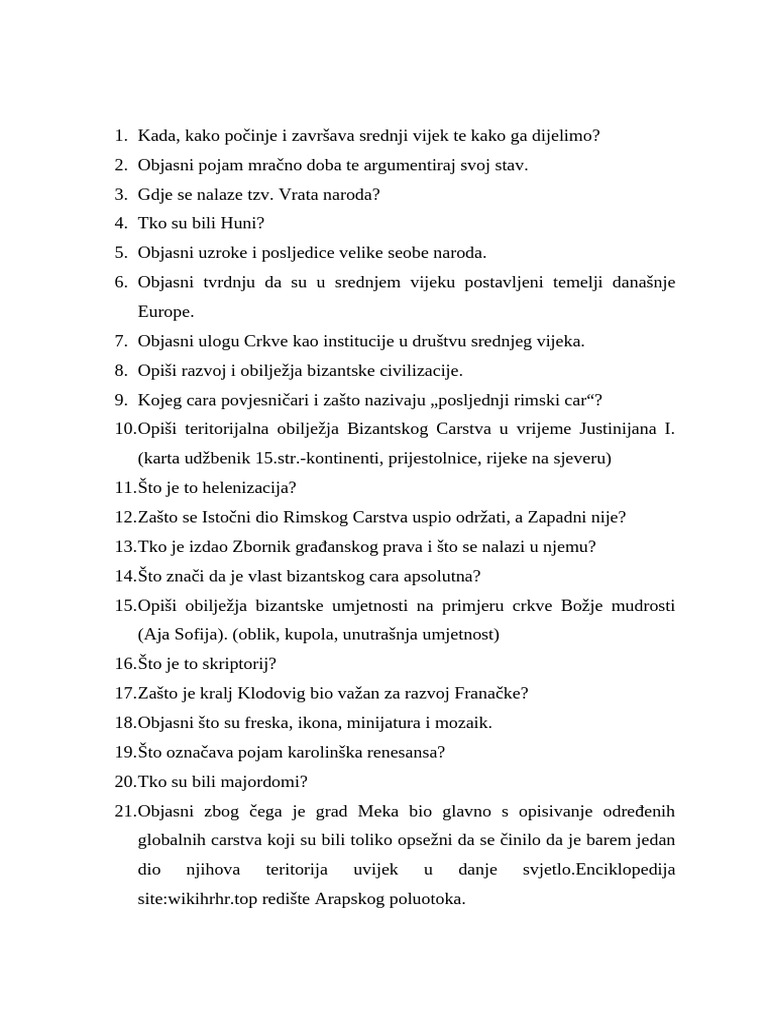 Pitanja 6 Prvi Ispit | PDF