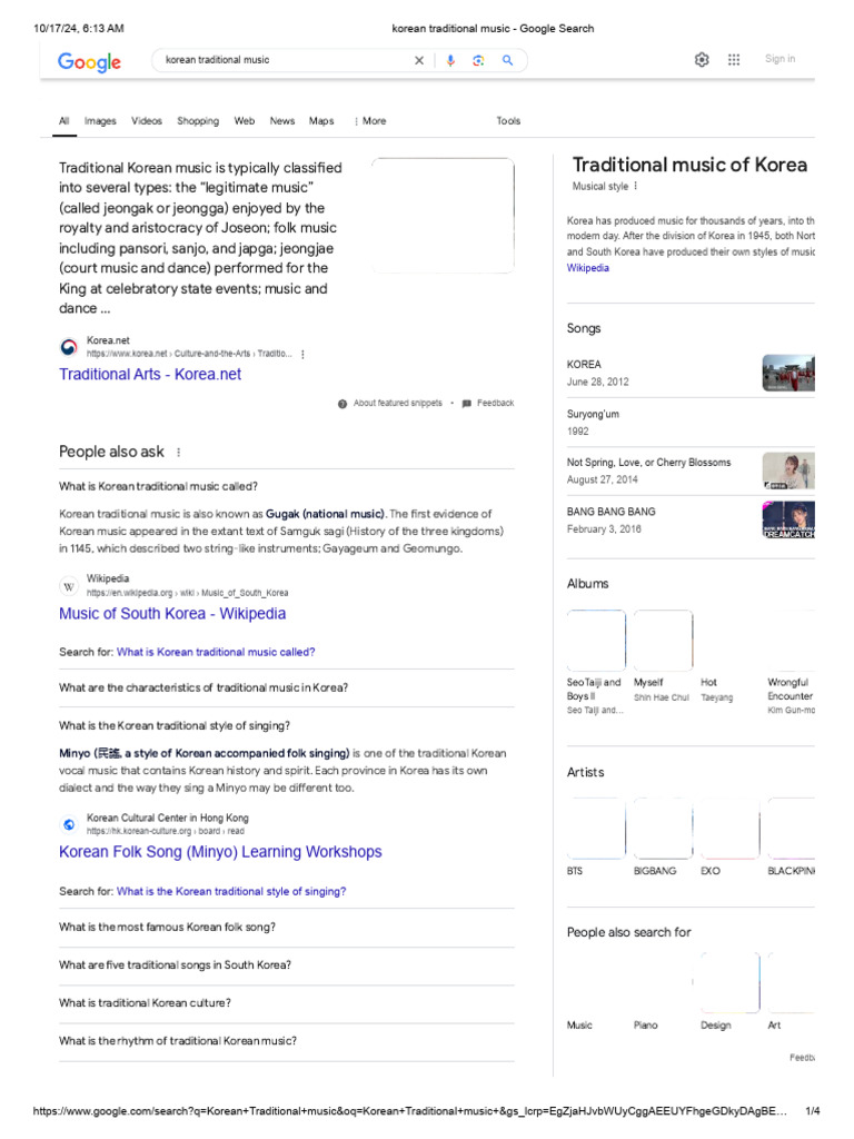 Korean Traditional Music - Google Search | PDF | South Korea | World ...
