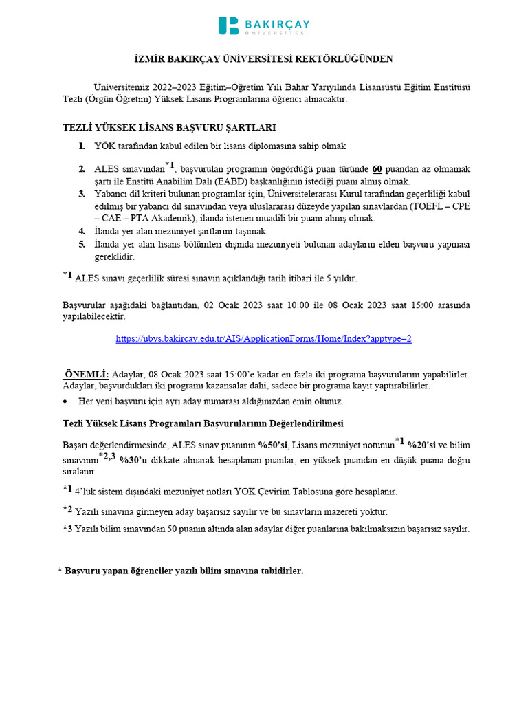 Lee 2022 2023 Bahar Tezli̇ Yl | PDF