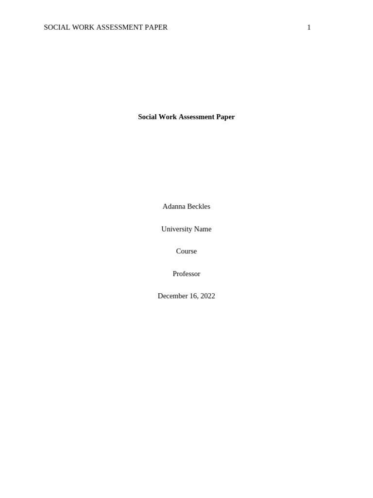 Social Work Assessment of Teen Client | PDF | Adolescence | Social Work