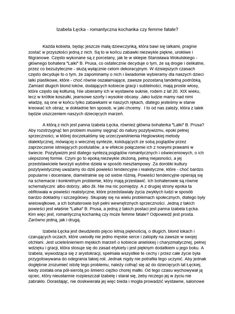 Izabela Å Ä cka - romantyczna kochanka czy femme fatale_ | PDF Izabela Å Ä cka - romantyczna kochanka czy femme fatale_ | PDF