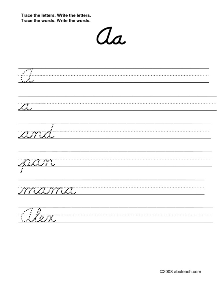 Worksheets Dotted Cursive Letters DN | PDF | Languages | Language Arts ...
