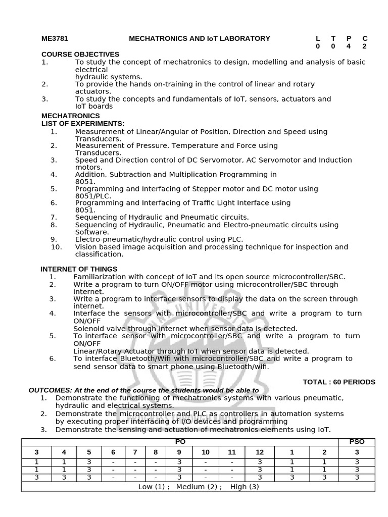 Me3781 Lab Pdf Actuator Internet Of Things