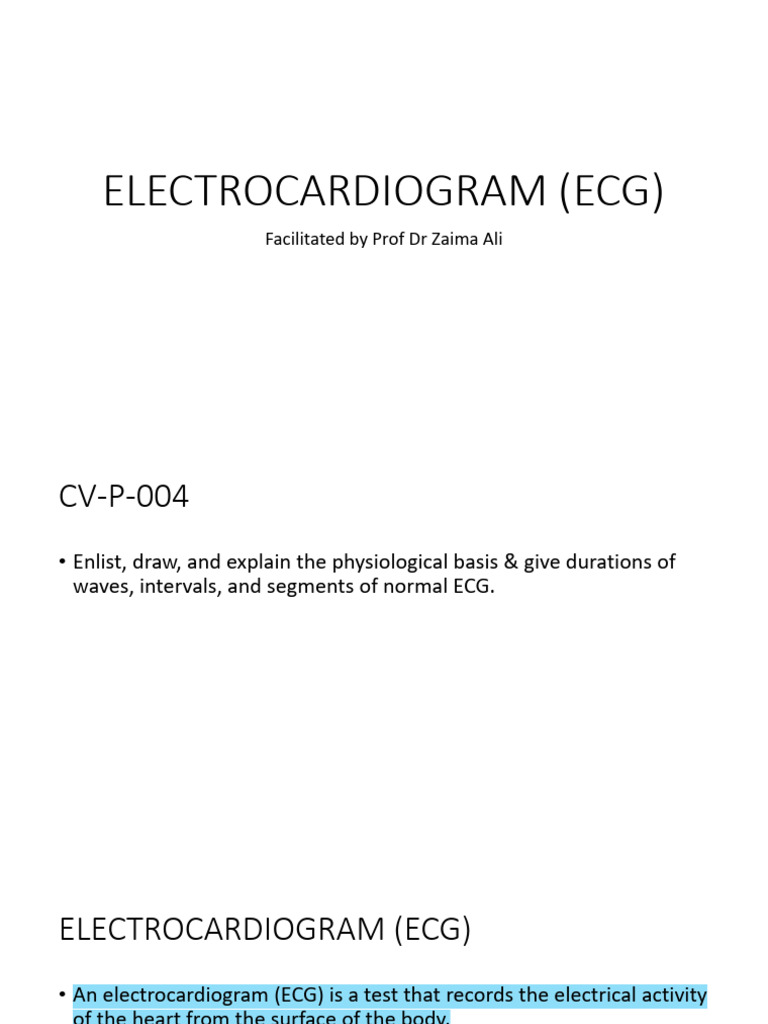 Cardiac CV P 004 9th Lectuure (1) | PDF | Electrocardiography | Heart