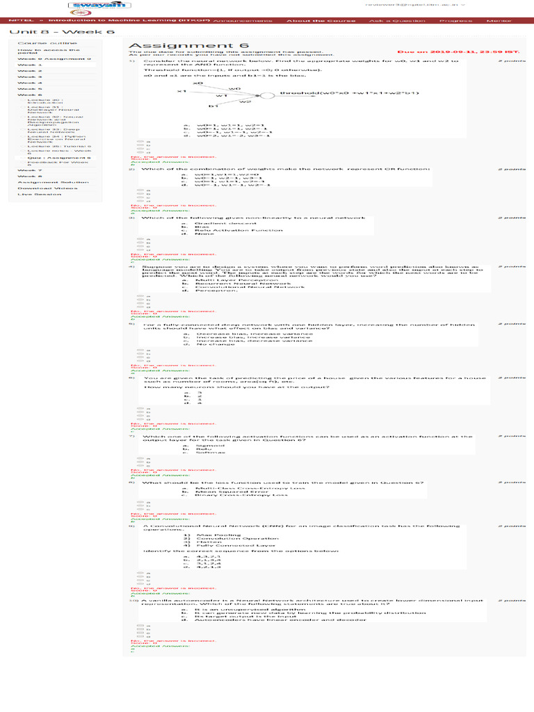 Week 6 Prev & Current Assignments | PDF | Artificial Neural Network | Algorithms