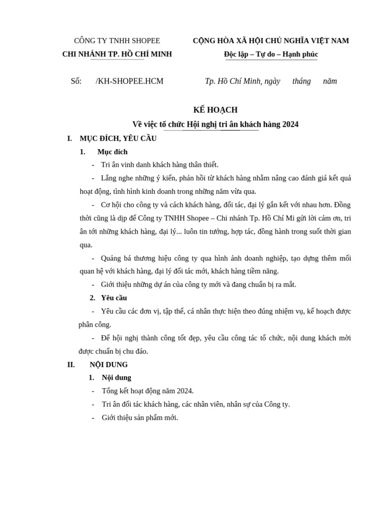 Mau Ke Hoach | PDF