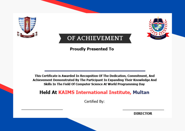 Computer Science Achievement Certificate | PDF