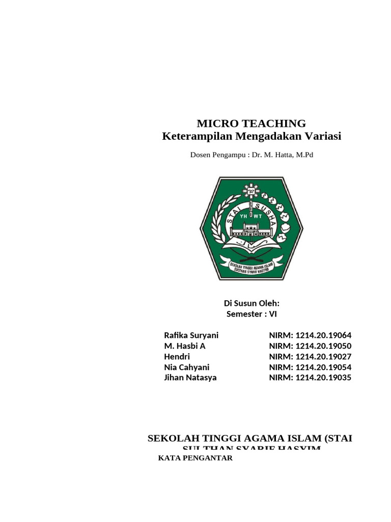 KETERAMPILAN MENGADAKAN VARIASI Rs | PDF