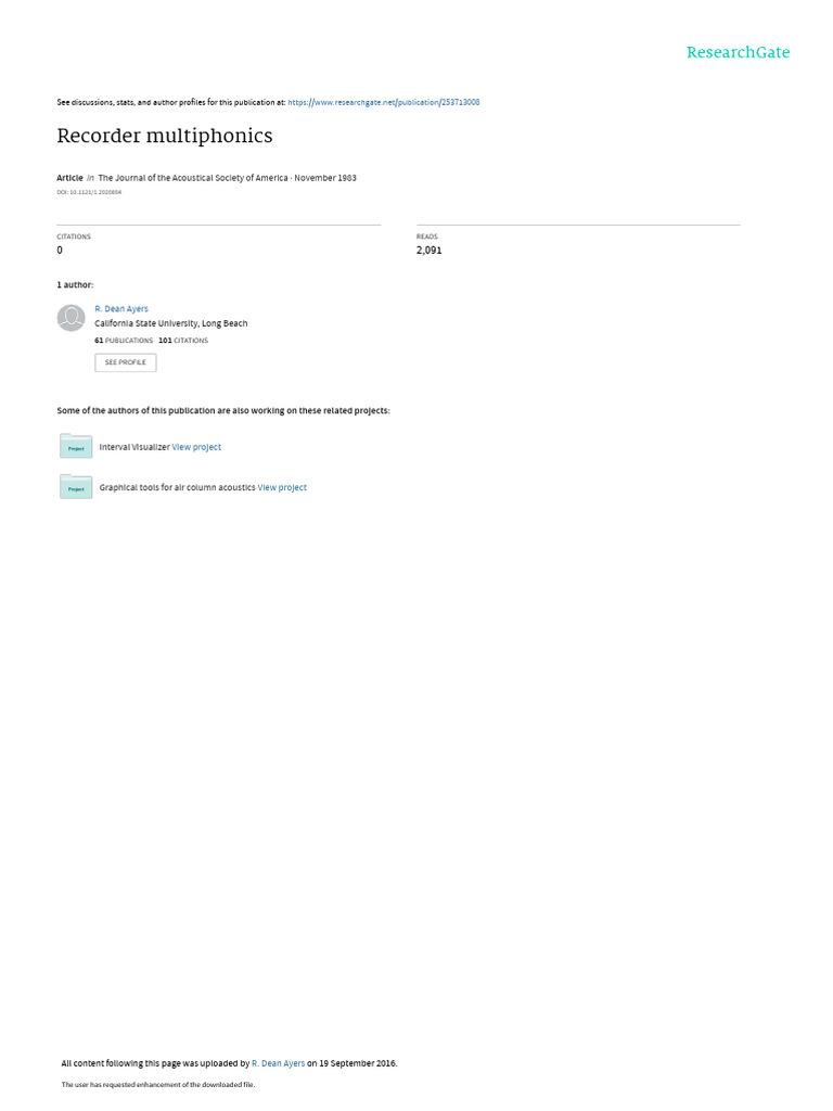 Recorder Multiphonics | PDF | Musical Instruments
