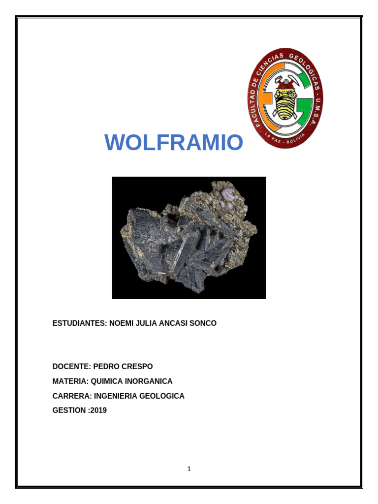 Propiedades y Abundancia del Wolframio | PDF | Tungsteno | Rieles